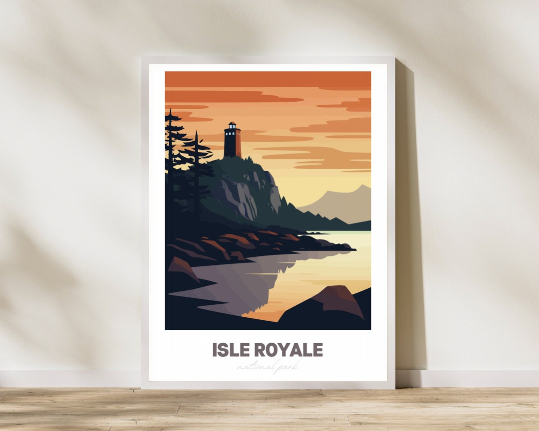 Isle Royale National Park Print Poster | Travel Artwork | Michigan USA ...