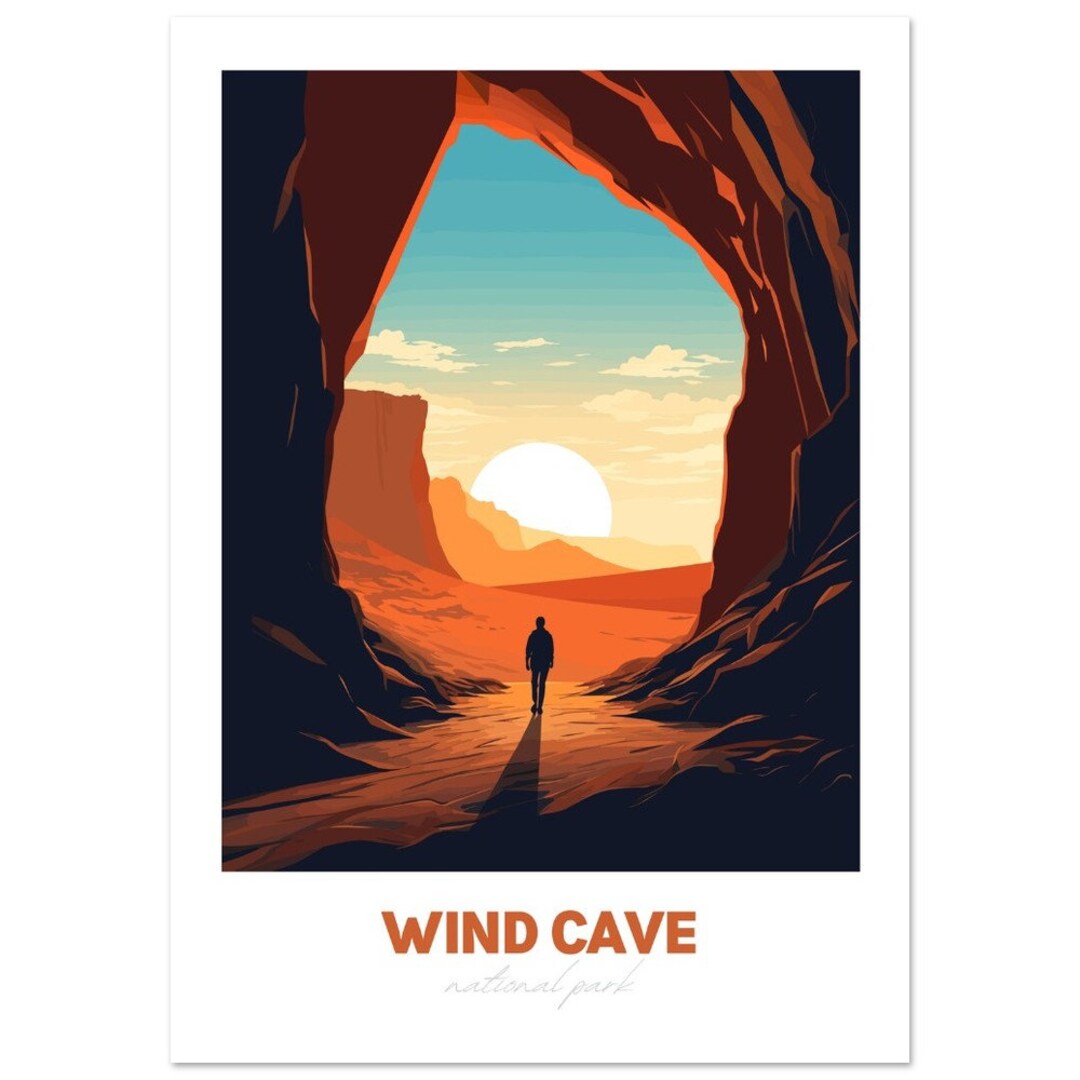 Wind Cave National Park Print Poster | Travel Artwork | South Dakota ...
