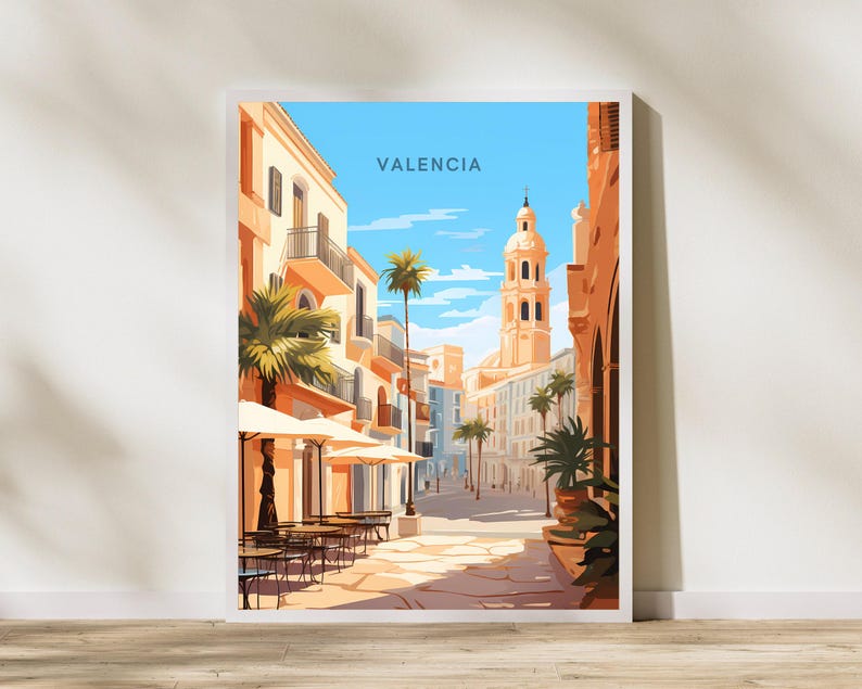 Valencia Spain Travel Print Poster Poster Travel Poster, Valencia Spain ...