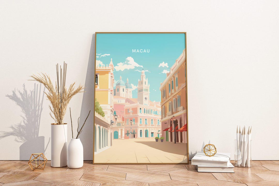 Macau China Travel Print Poster | Nostalgic Wall Art Decor | Adventure ...