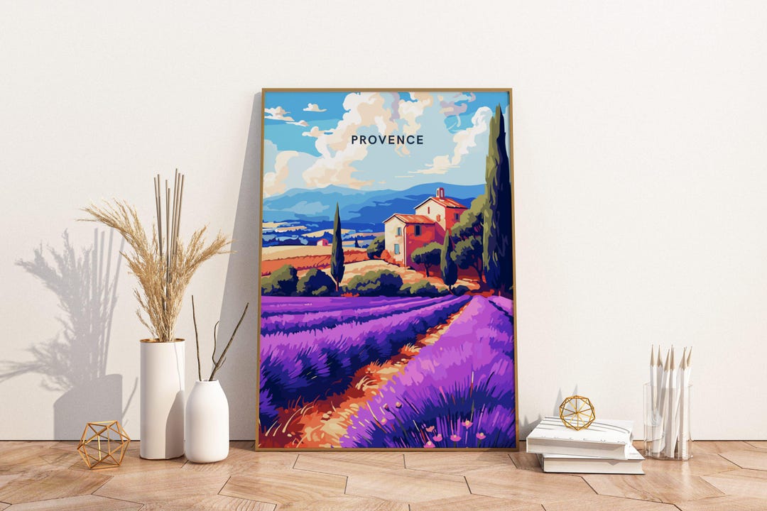 Lavender Fields in Provence France Travel Print Poster Poster Travel ...