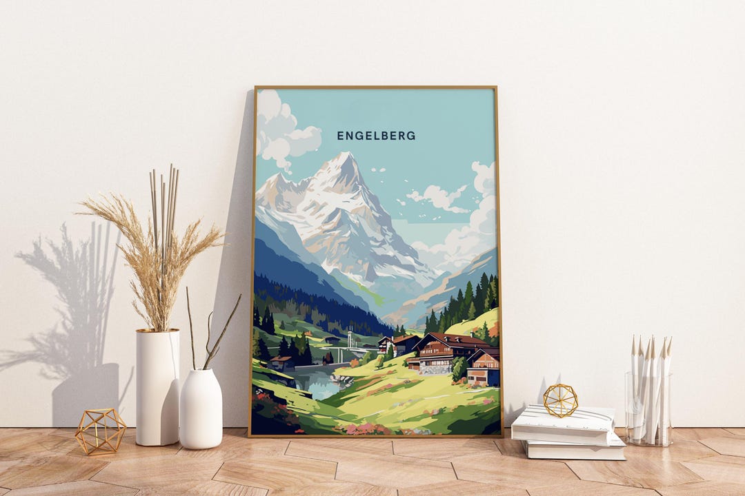 Engelberg Switzerland Alps Travel Print Poster Poster Travel Poster ...