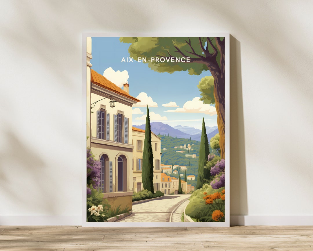 Aix-en-provence France Travel Print Poster | Nostalgic Wall Art Decor ...