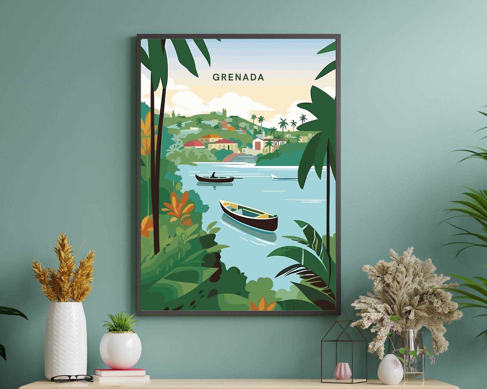 Grenada Caribbean Print Poster Travel Artwork Retro - Etsy