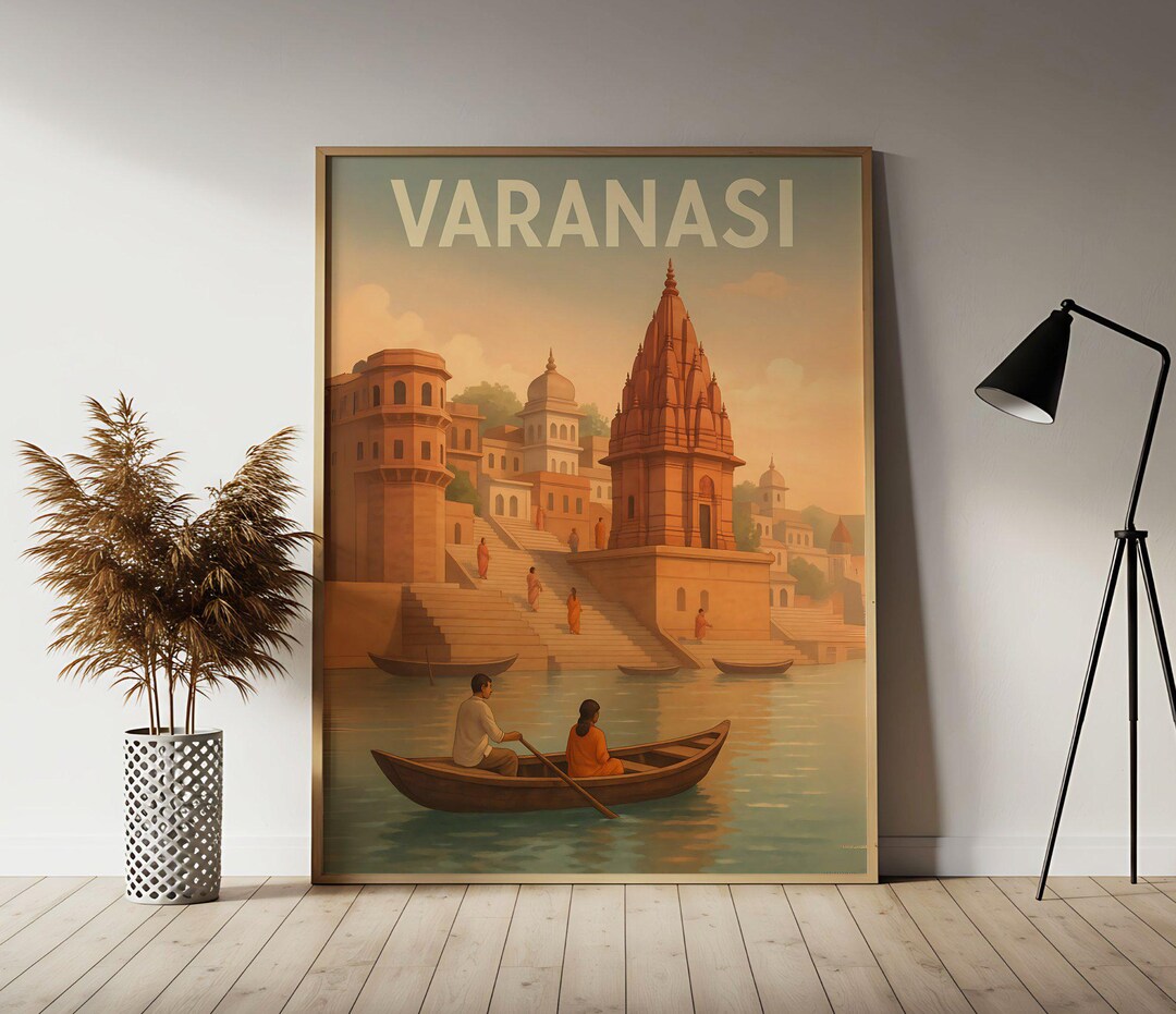 Varanasi Travel Poster, Varanasi Wall Art Print, Vintage Travel Decor ...