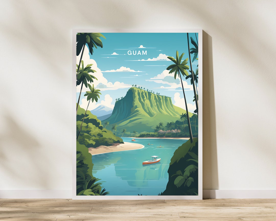 Guam Print Poster Travel Artwork Retro Vintage Wall Art - Etsy