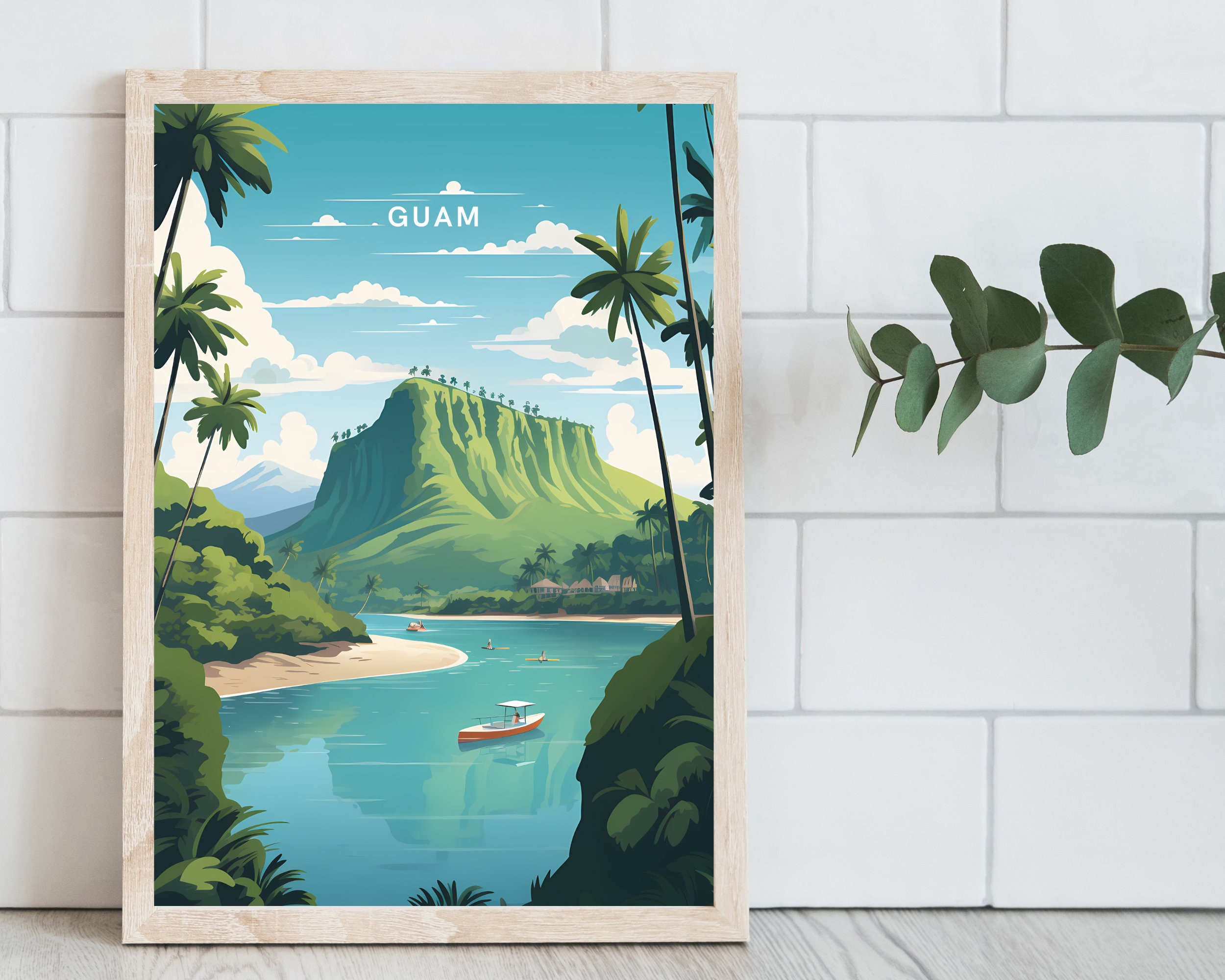 Guam Print Poster Travel Artwork Retro Vintage Wall Art - Etsy