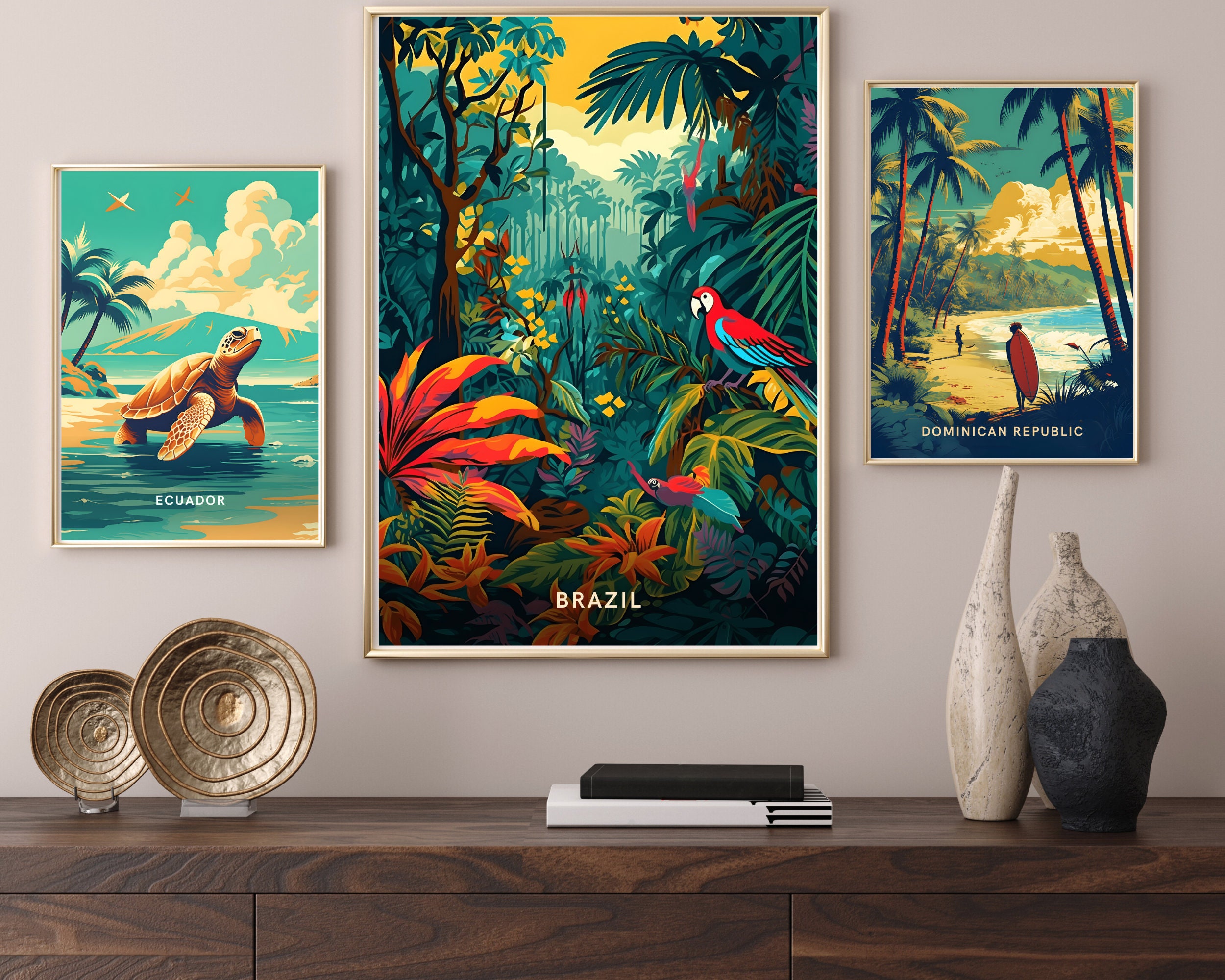 Ecuador Travel Poster Artwork Galapagos Islands Retro - Etsy