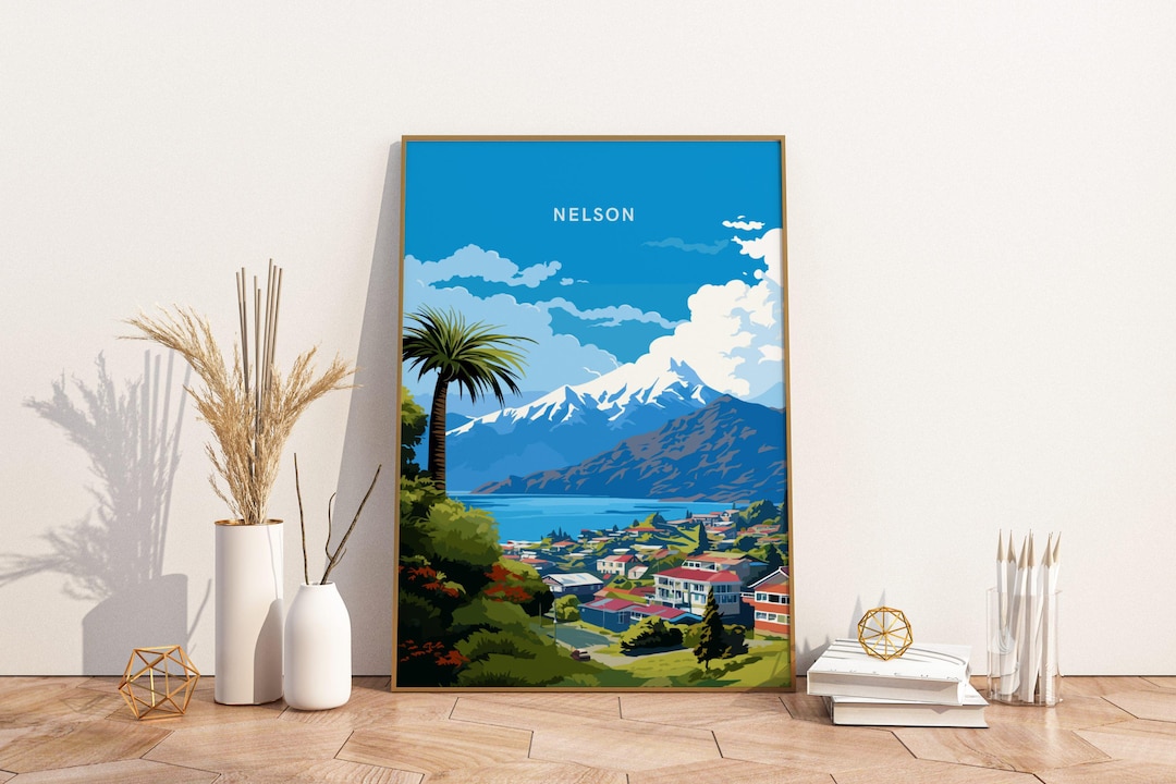 Nelson New Zealand Travel Print Poster Poster Travel Poster, Nelson New ...