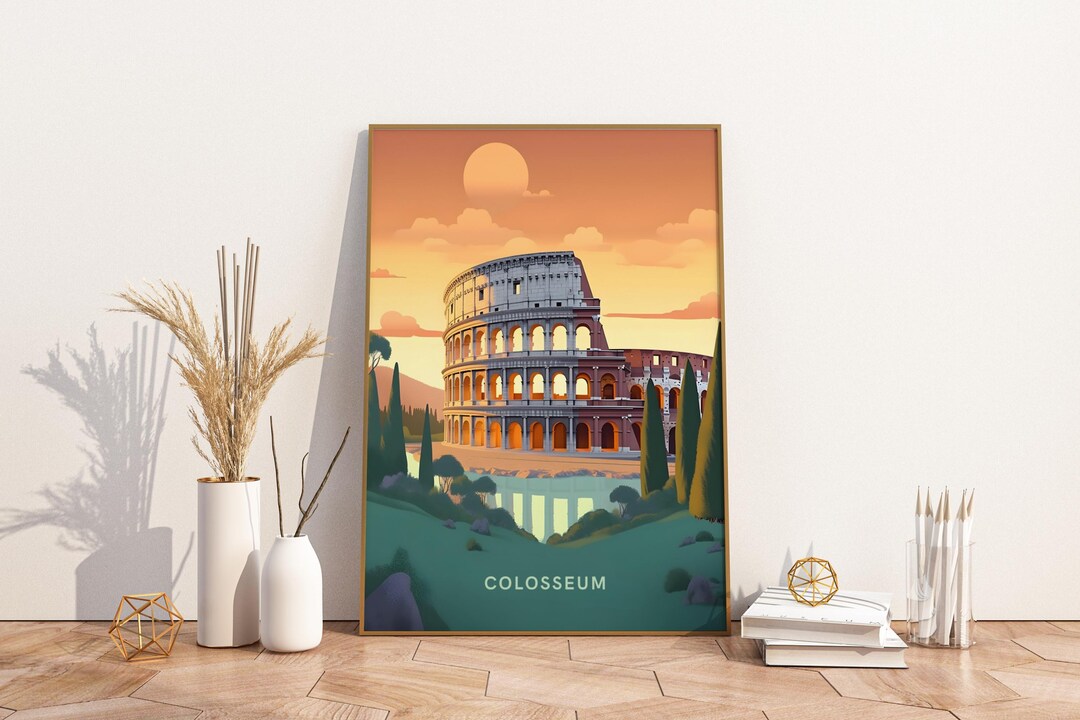 Colosseum Rome Italy Travel Poster Artwork Artwork Travel Poster ...