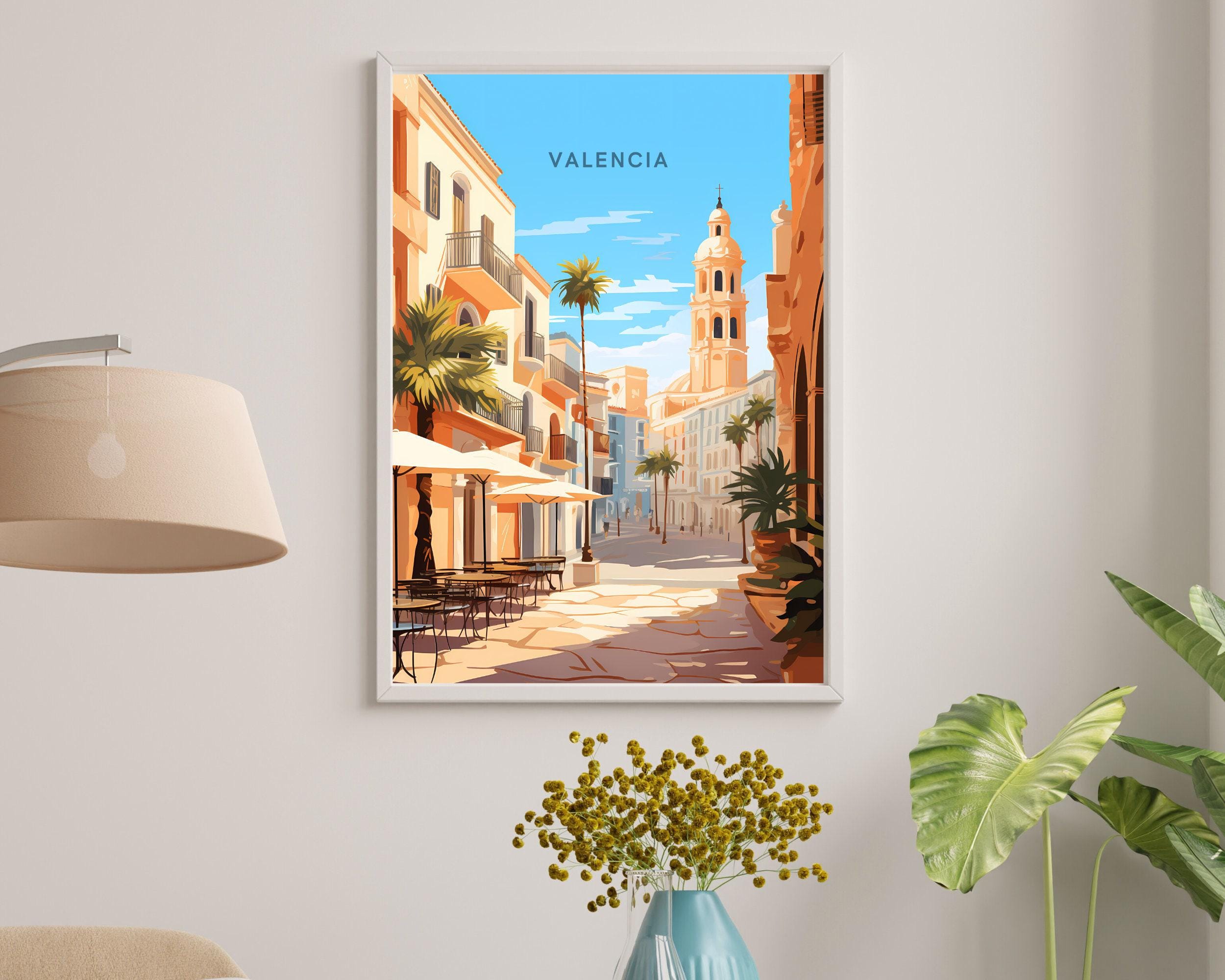 Valencia Spain Travel Print Poster Poster Travel Poster, Valencia Spain ...