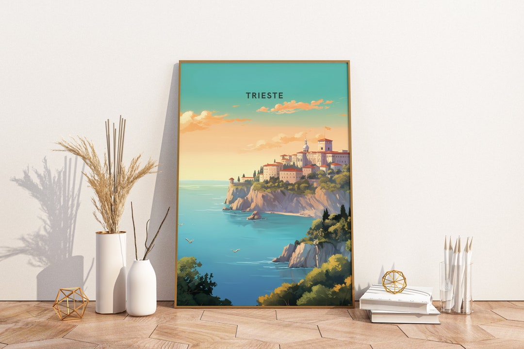 Trieste Italy Print Poster Travel Artwork Retro Vintage Wall Art Deco ...