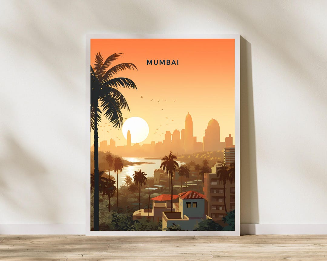Mumbai India Travel Print Poster Poster Travel Poster, Mumbai India ...
