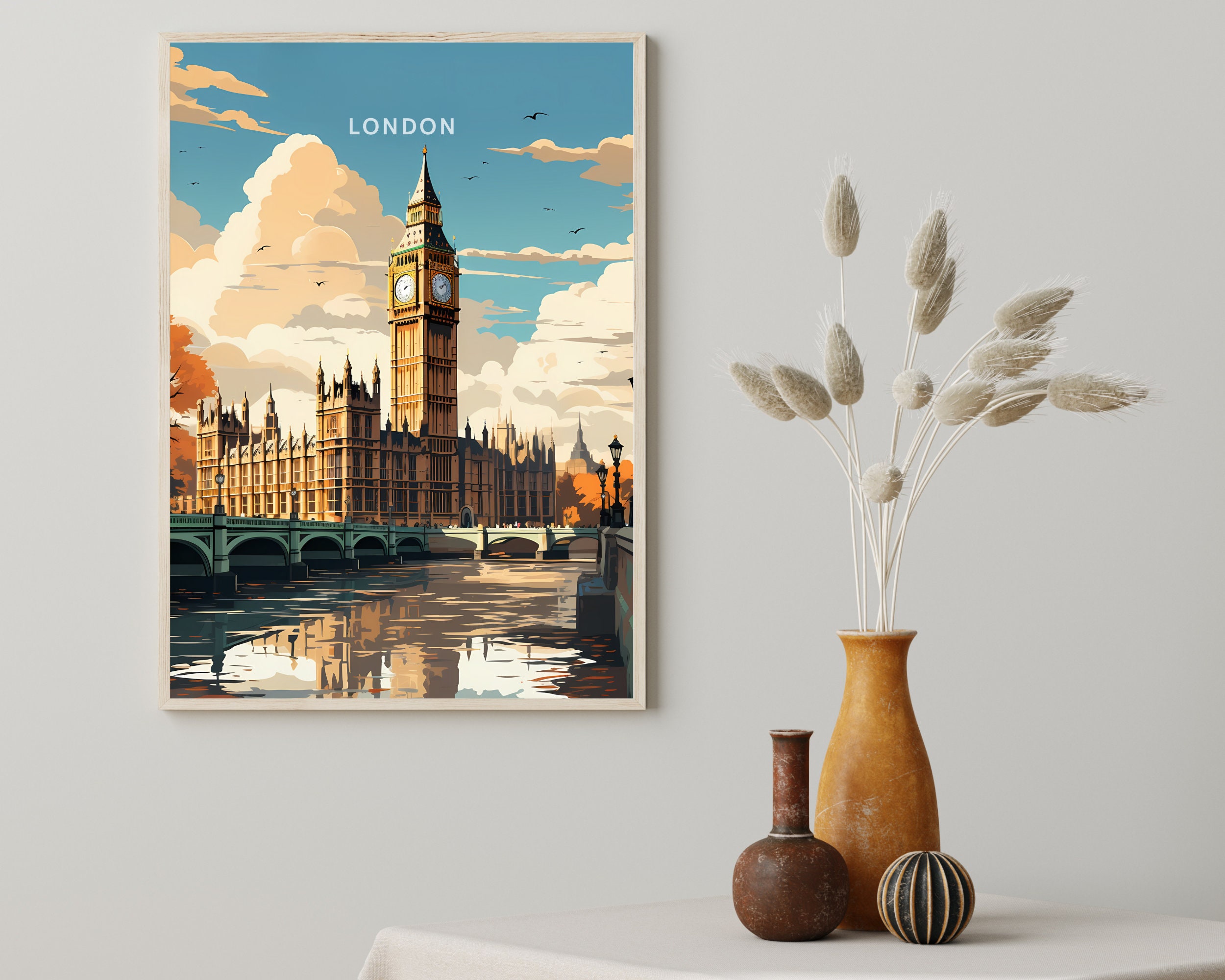 London Houses of Parliament England Print Poster Travel - Etsy