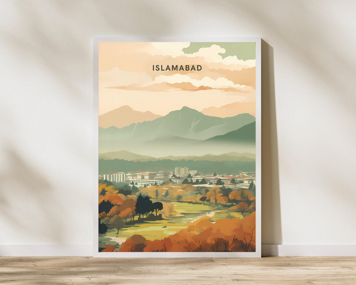 Islamabad Pakistan Travel Print Poster Poster Travel Poster, Islamabad ...