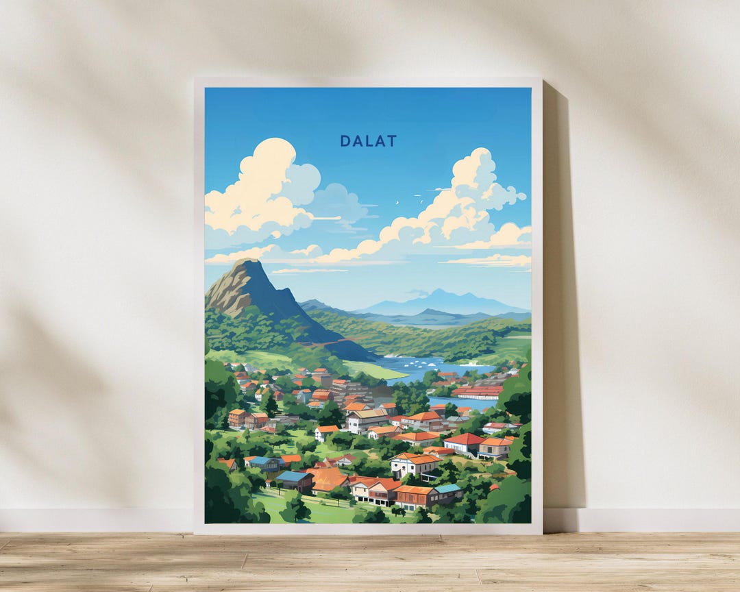 Dalat Vietnam Travel Print Poster Poster Travel Poster, Dalat Vietnam ...