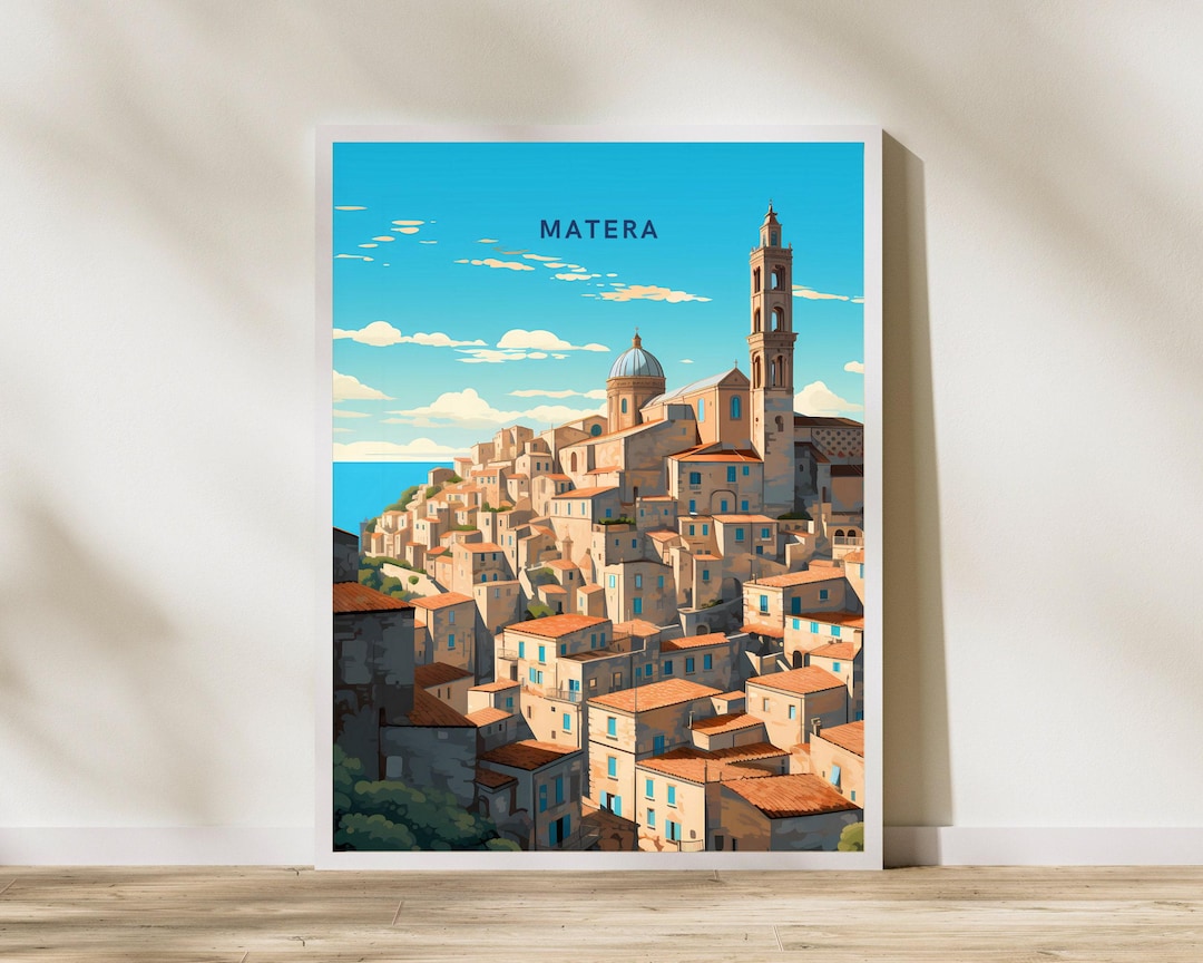 Matera Italy Travel Print Poster Poster Travel Poster, Matera Italy ...