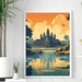 Angkor Wat Siem Riep Cambodia Travel Poster Artwork Retro Print Vintage ...