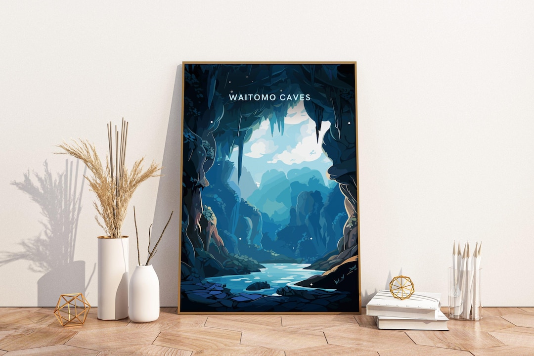 Waitomo Caves New Zealand Travel Print Poster Poster Travel Poster ...