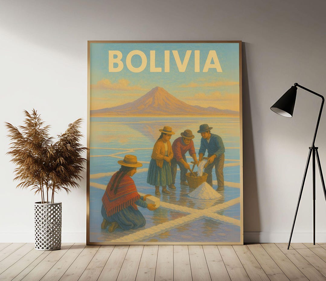Bolivia Andean Adventure Travel Poster, Bolivian Wall Art Print ...