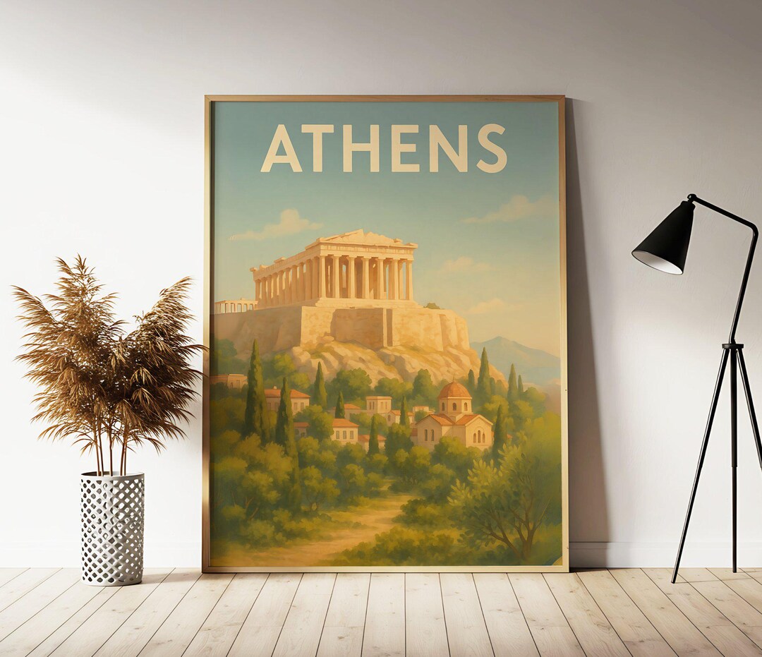 Athens Travel Poster, Athens Wall Art Print, Vintage Travel Decor - Etsy