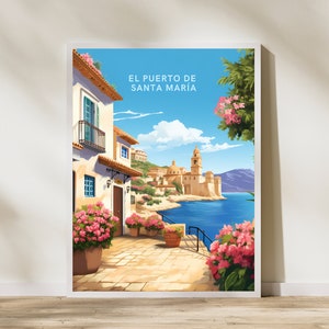 El Puerto De Santa Mariia Spain Print Poster Travel Artwork Retro ...