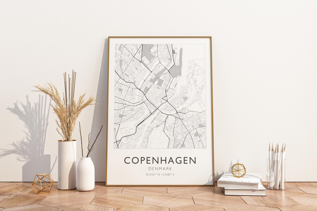 Copenhagen Denmark City Map Print Poster Poster Travel Poster ...