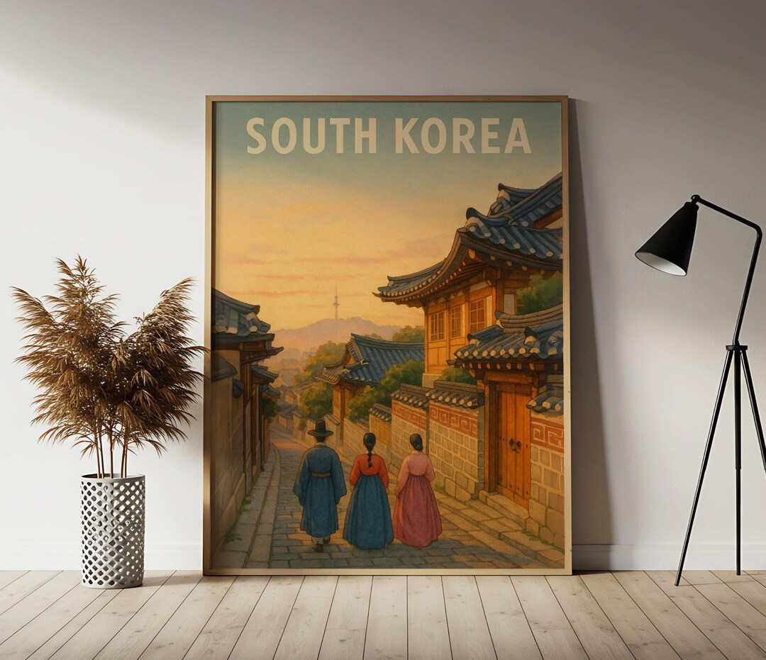South Korea Korea Travel Poster, South Korea Wall Art Print, Korea ...