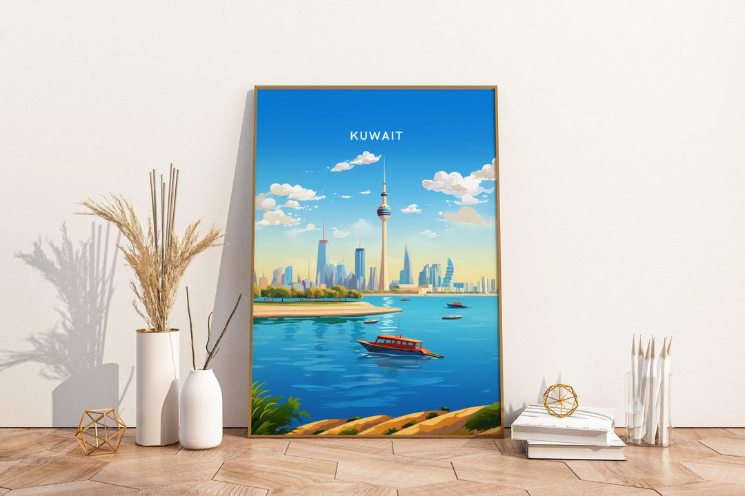 Kuwait Travel Print Poster | Nostalgic Wall Art Decor | Adventure Art ...