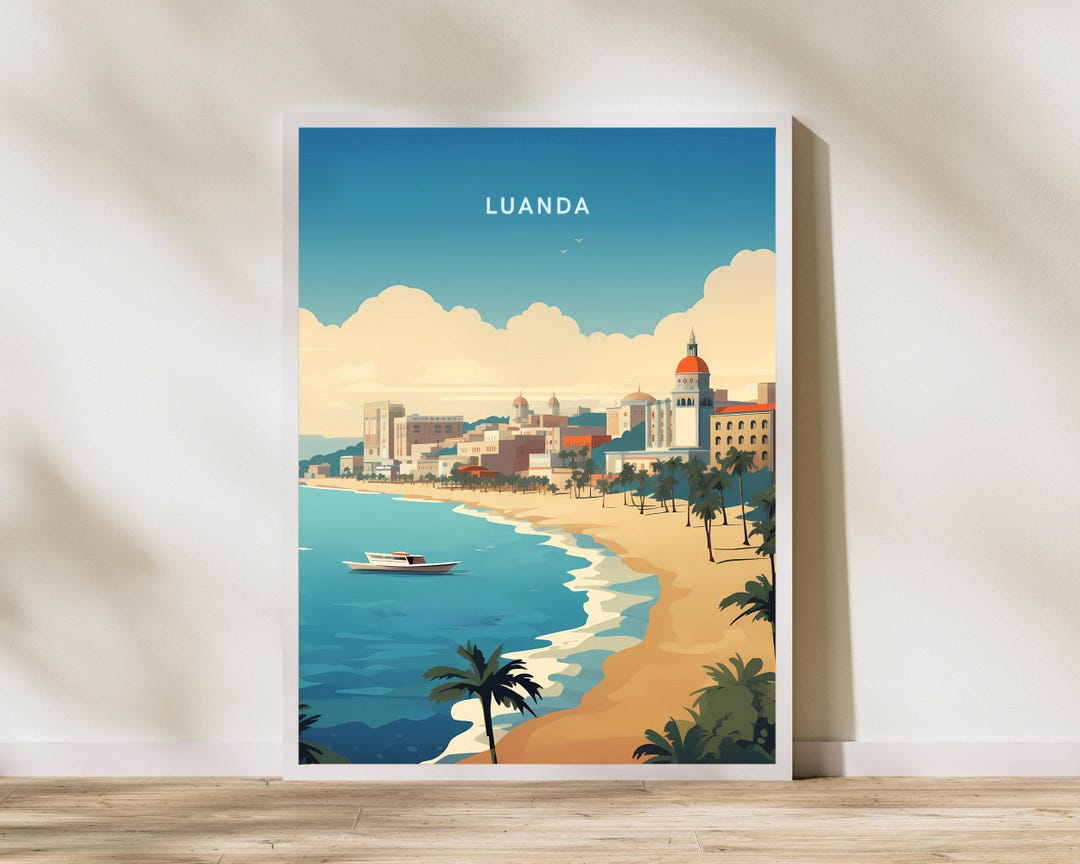 Luanda Angola Travel Print Poster Poster Travel Poster, Luanda Angola ...