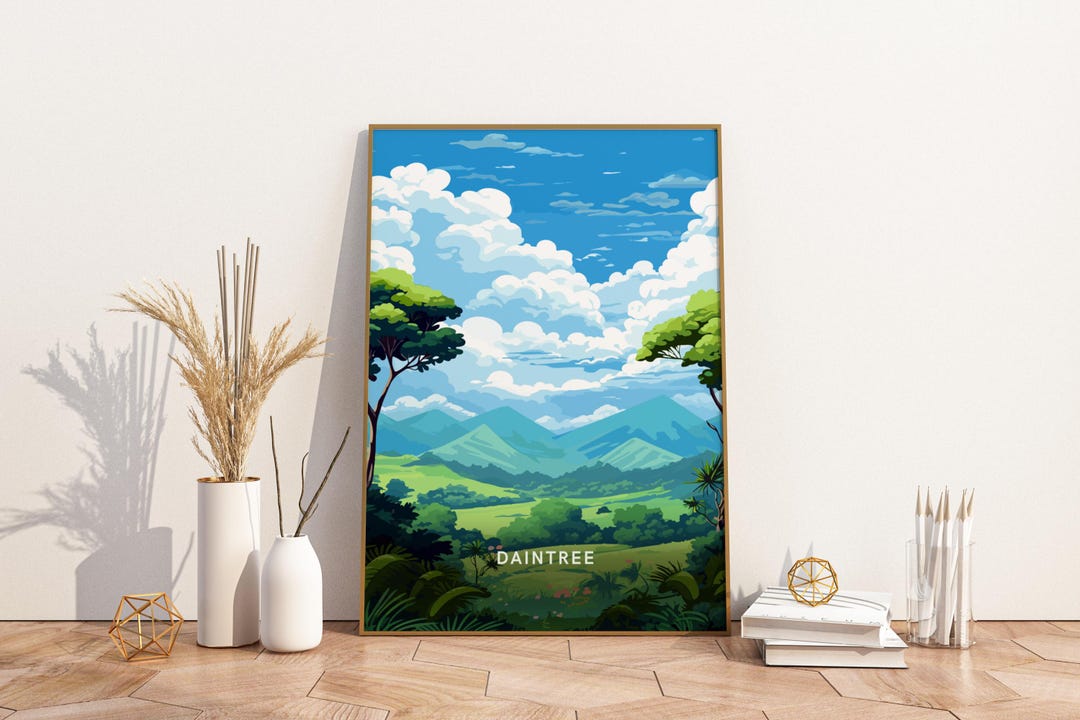 Daintree National Park Australia Print Poster Travel Artwork Retro ...