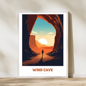 Wind Cave National Park Print Poster | Travel Artwork | South Dakota ...