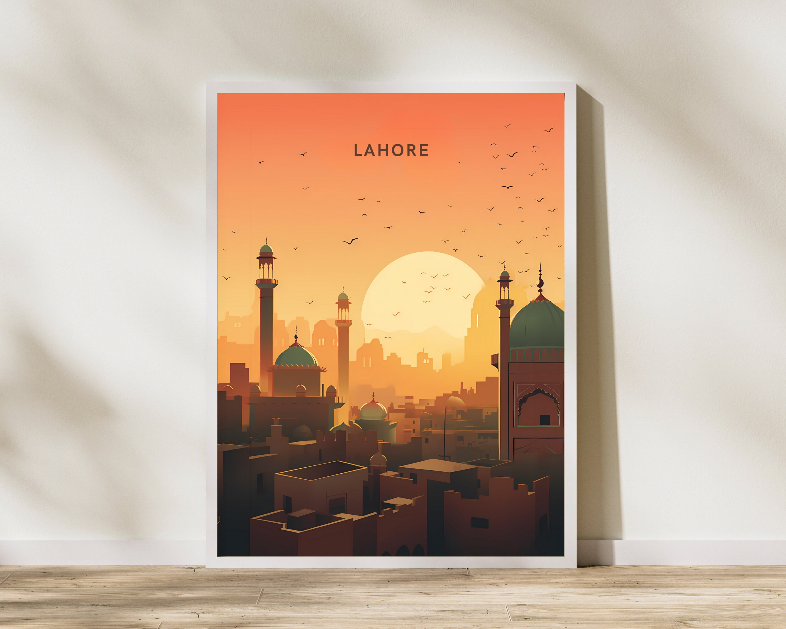 Lahore Pakistan Print Poster Travel Artwork Retro Vintage Wall Art Deco ...