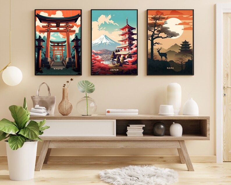 Kyoto Fushimi Inari Shrine Japan Poster Artwork Retro Print - Etsy