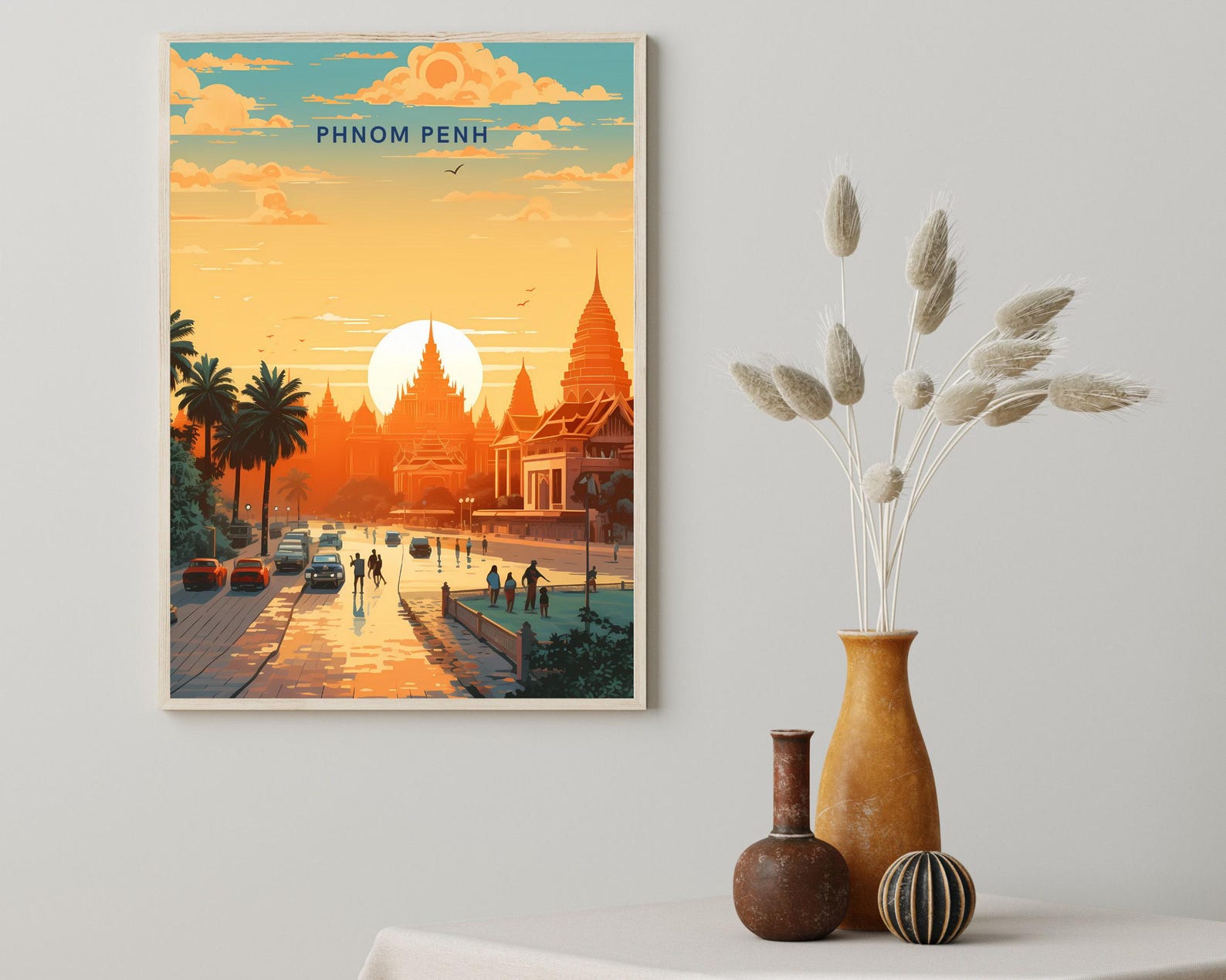 Phnom Penh Cambodia Travel Print Poster Poster Travel Poster, Phnom ...