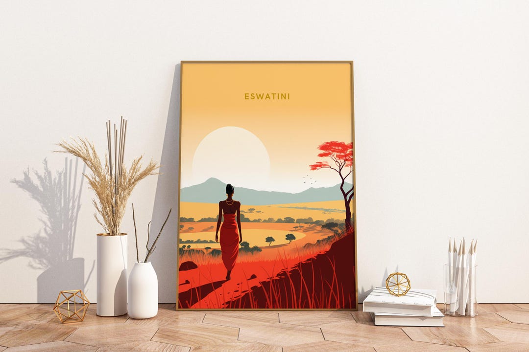 Eswatini (swaziland) Africa Travel Print Poster Poster Travel Poster ...