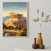 Athens Acropolis Greece Print Poster Travel Artwork Retro Vintage Wall ...