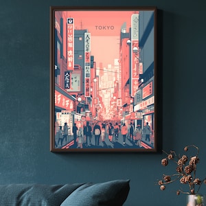 Tokyo Japan Travel Poster Artwork | Retro Print | Vintage Artwork ...