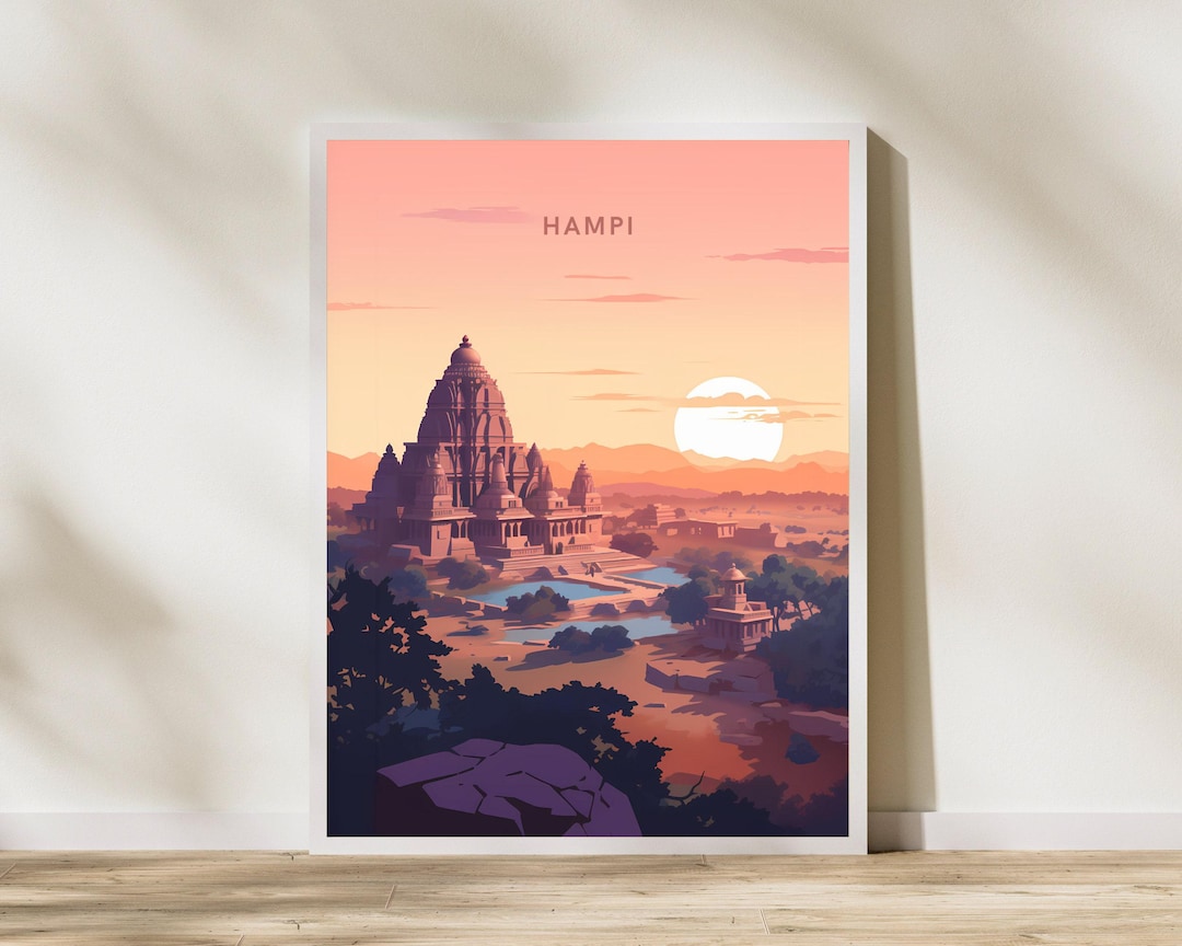 Hampi India Print Poster Poster Travel Poster, Hampi India Print Poster ...