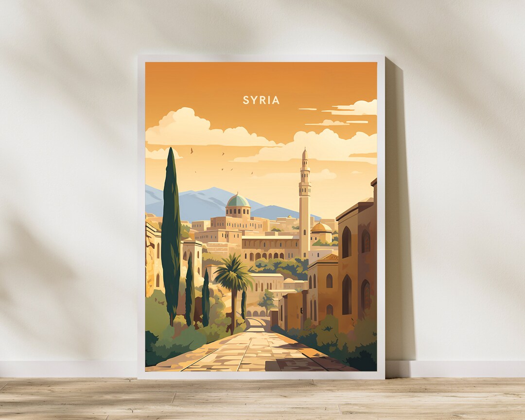 Syria Print Poster Travel Artwork Retro Vintage Wall Art Deco Gift ...