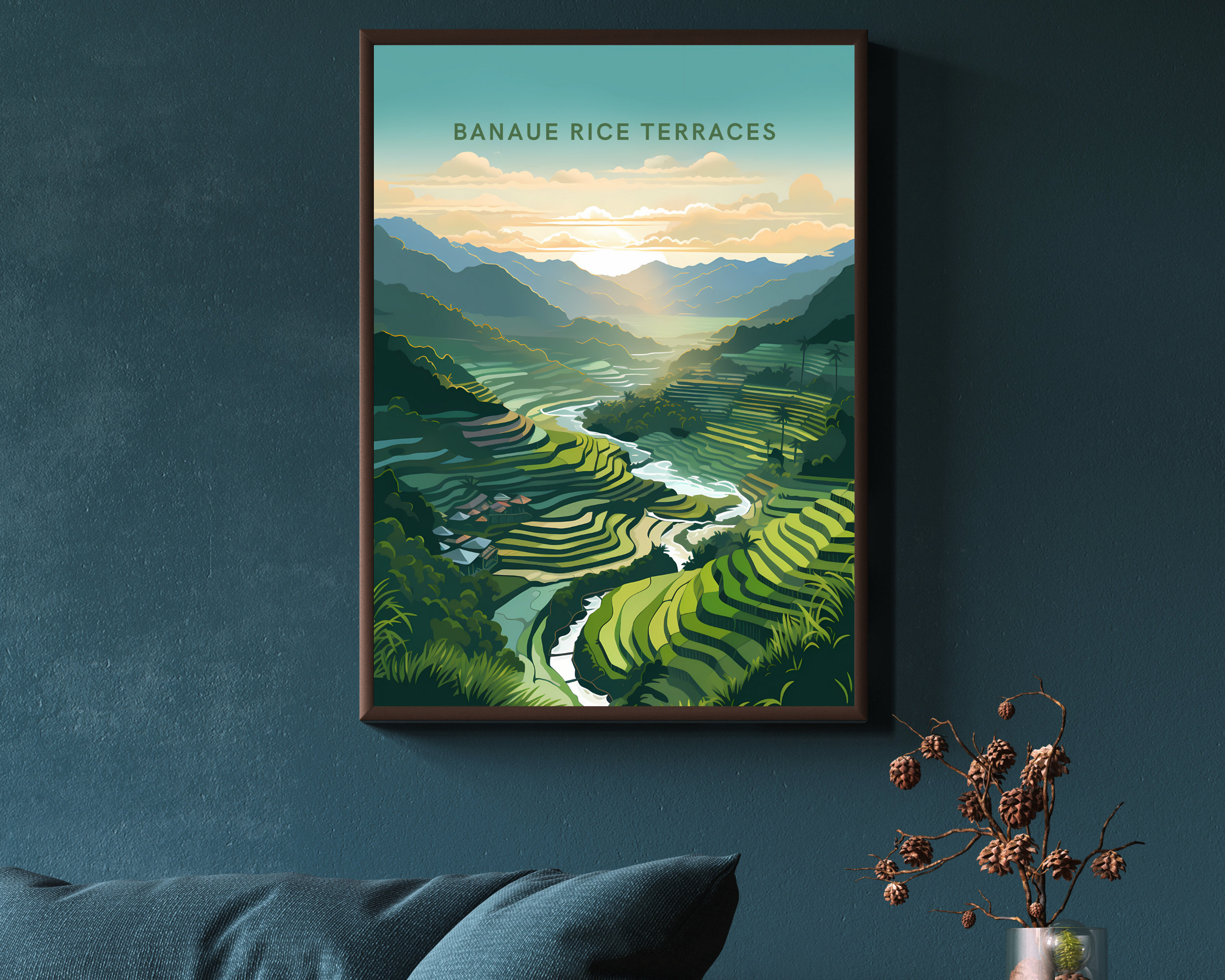 Banaue Rice Terraces Philippines Print Poster Travel Artwork - Etsy