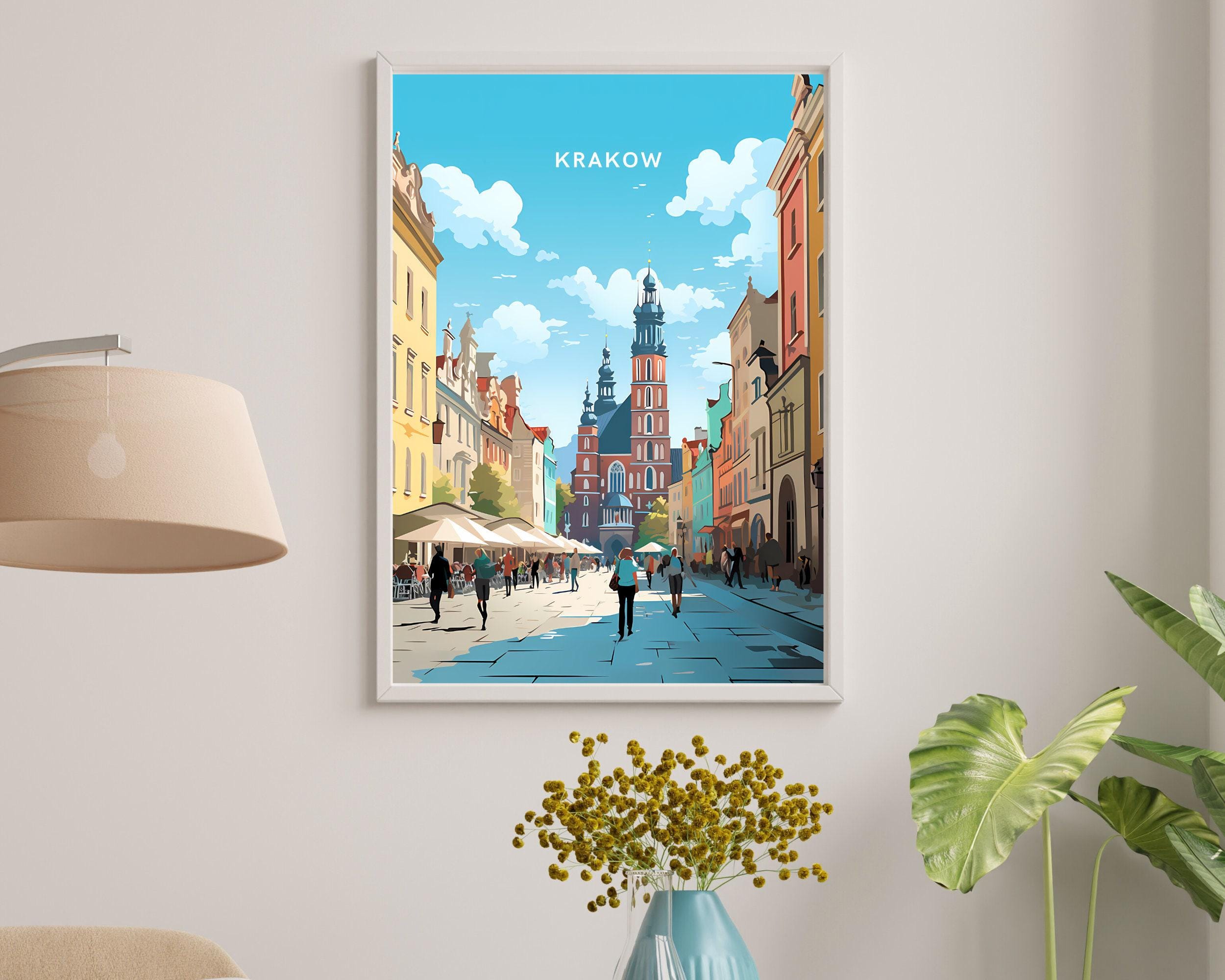 Krakow Poland Travel Print Poster Poster Travel Poster, Krakow Poland ...