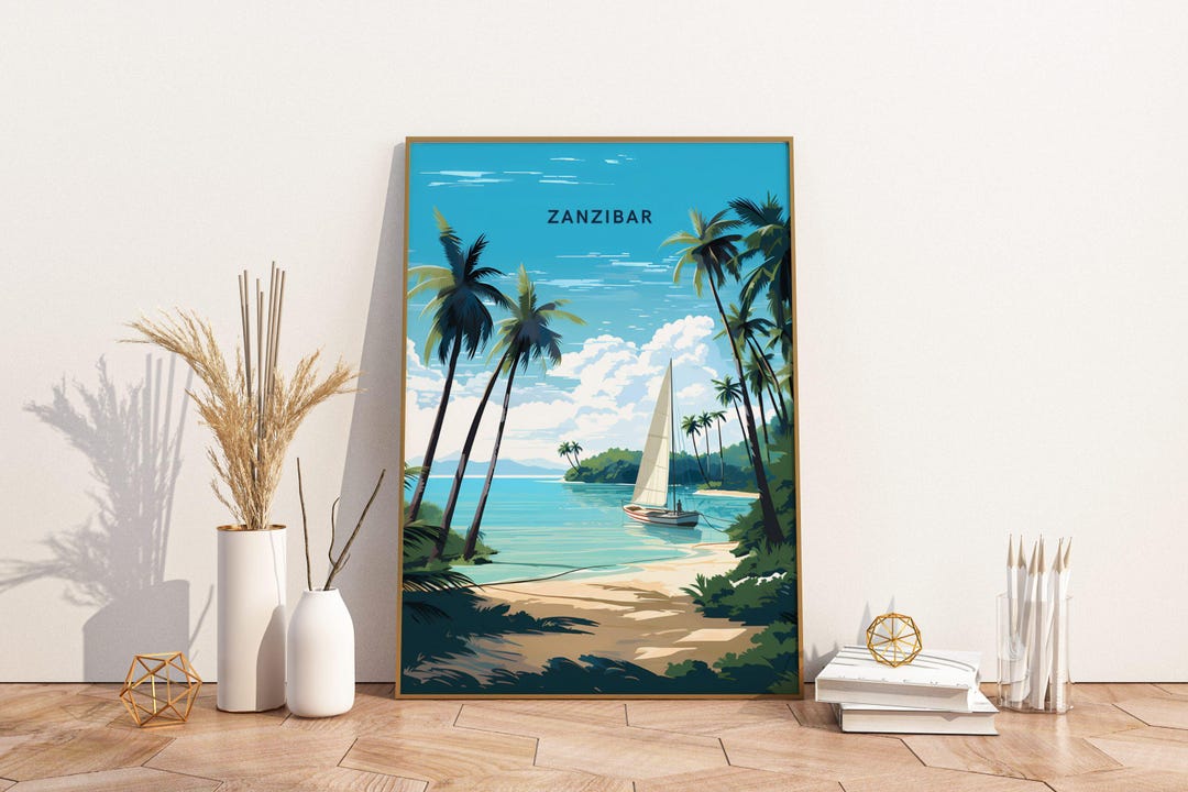 Pristine Beaches of Zanzibar Tanzania Travel Poster Print Print Travel ...