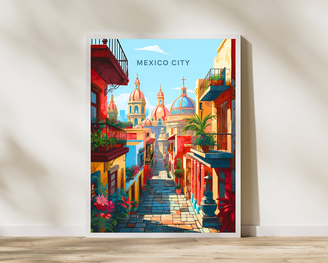 Mexico City Travel Print Poster | Nostalgic Wall Art Decor | Adventure ...