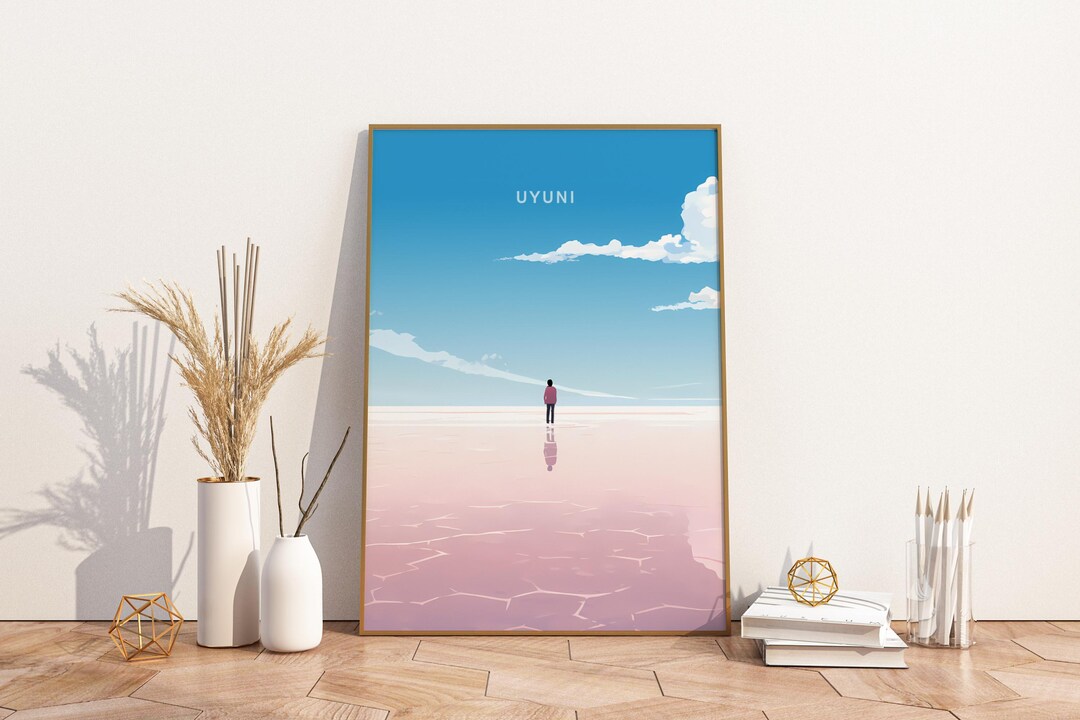 Uyuni Salt Flats Bolivia Travel Print Poster | Nostalgic Wall Art Decor ...