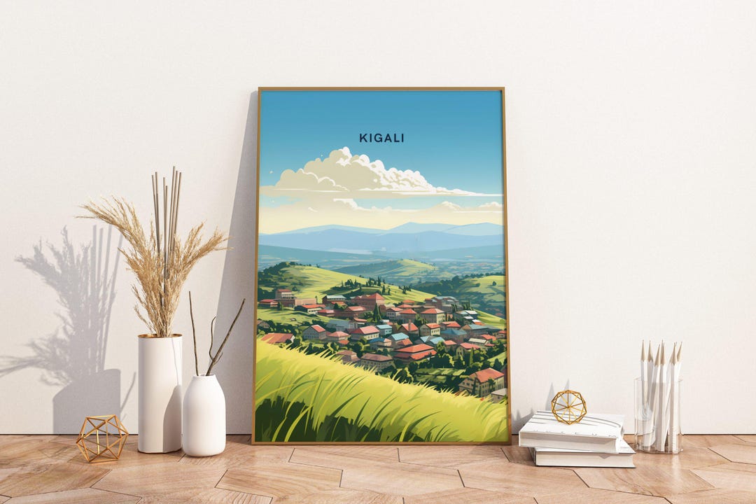 Kigali Rwanda Travel Poster Print | Nostalgic Wall Art Decor ...