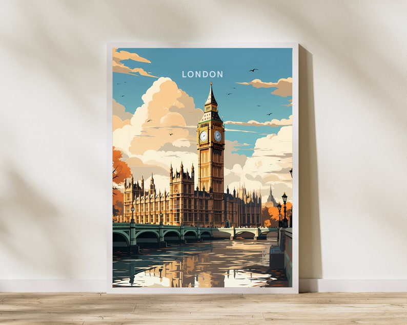 London Houses of Parliament England Print Poster Travel - Etsy