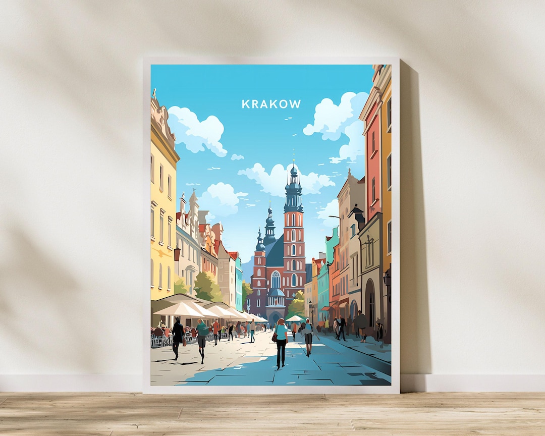 Krakow Poland Travel Print Poster Poster Travel Poster, Krakow Poland ...