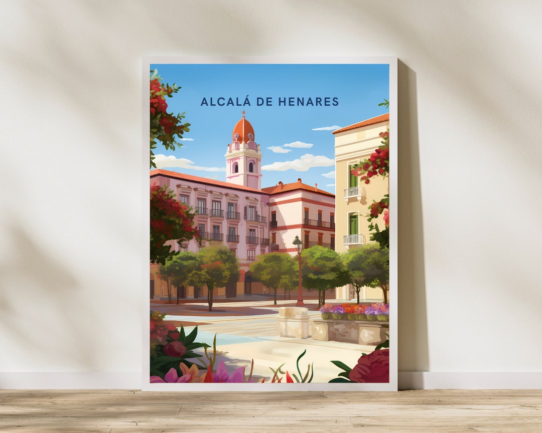 Alcala De Henares Spain Travel Print Poster | Nostalgic Wall Art Decor ...