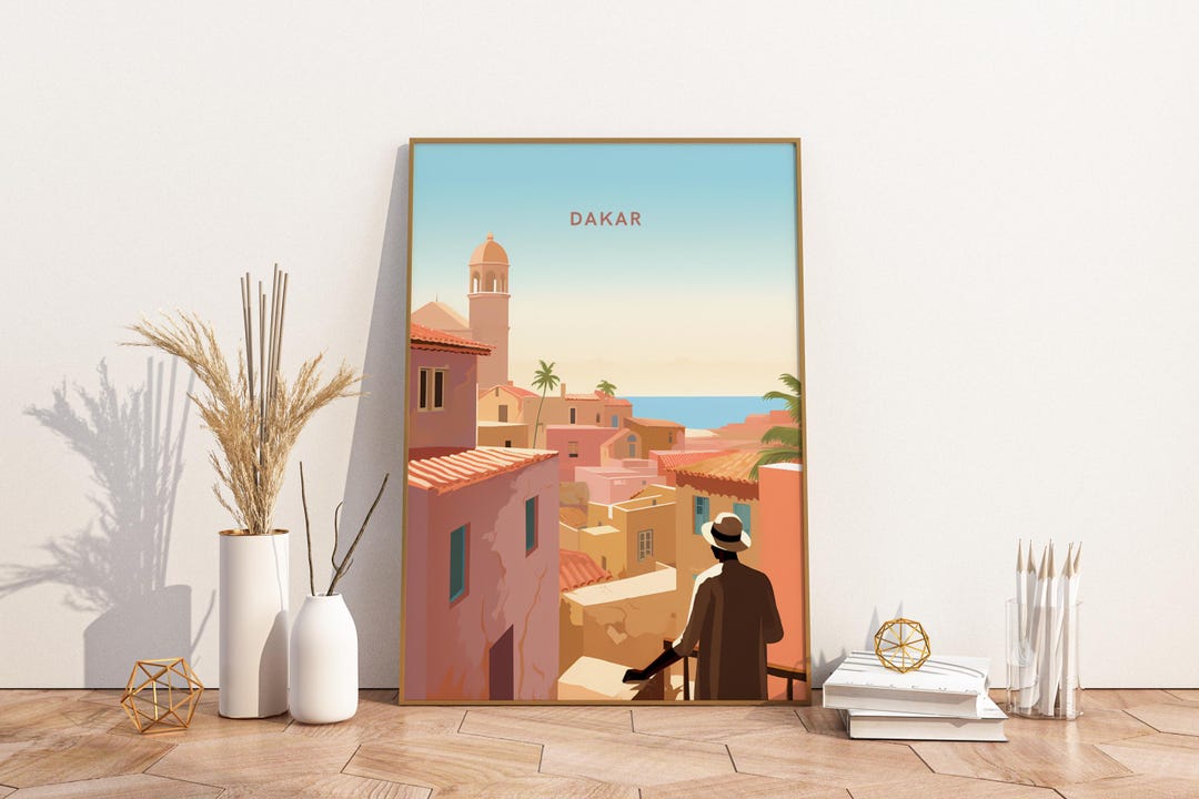 Poster imprimé Dakar Sénégal Afrique Oeuvre d'art de voyage Millésime ...